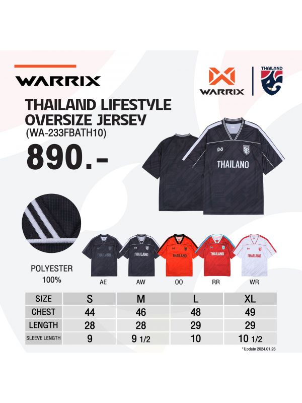 WARRIX THAILAND OVERSIZE JERSEY - WHITE & RED